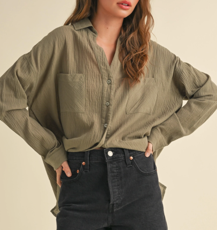 Basic Olive Button Down – Alexa & Co.
