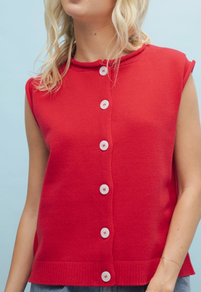 Red Button Vest – Alexa & Co.